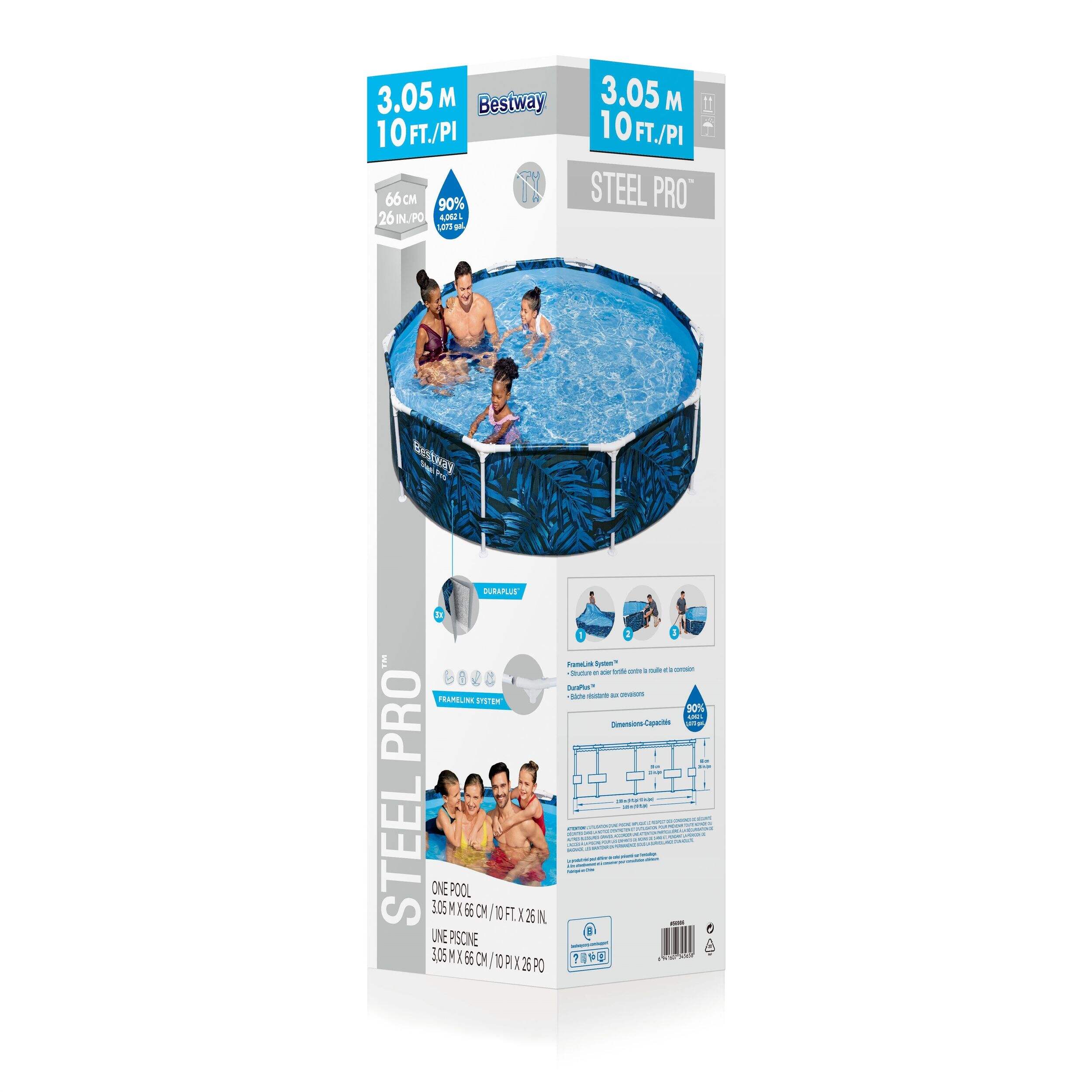Bestway Printed Round Steel Frame Pool, 10-ft x 26-in | Canadian Tire