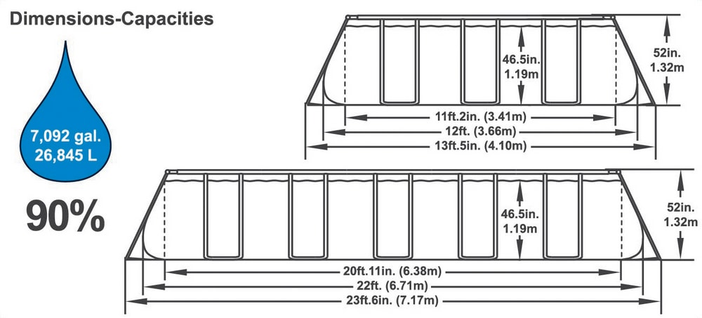 Coleman Power Steel 52 Inch Frame Swimming Pool Replacement Parts ...