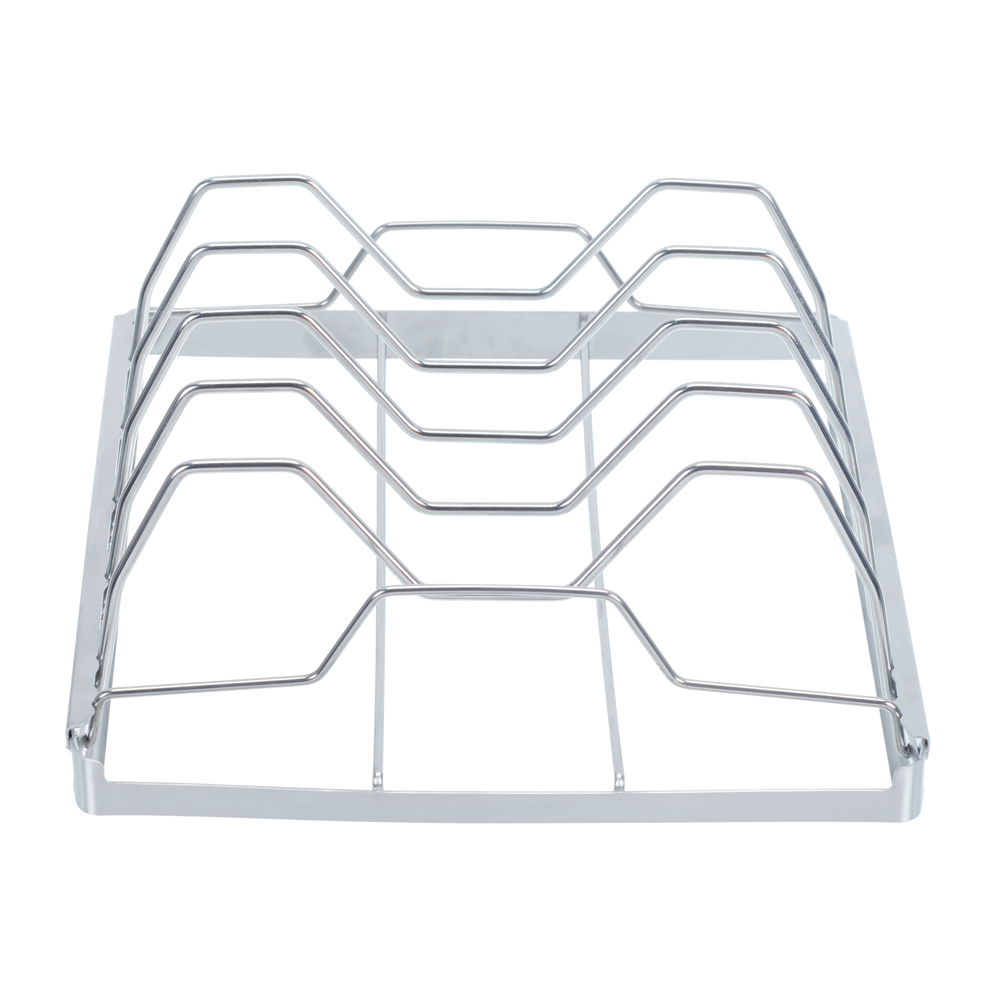 MASTER Chef Stainless Steel Folding BBQ Rib Rack, Roasting Stand, Holds ...