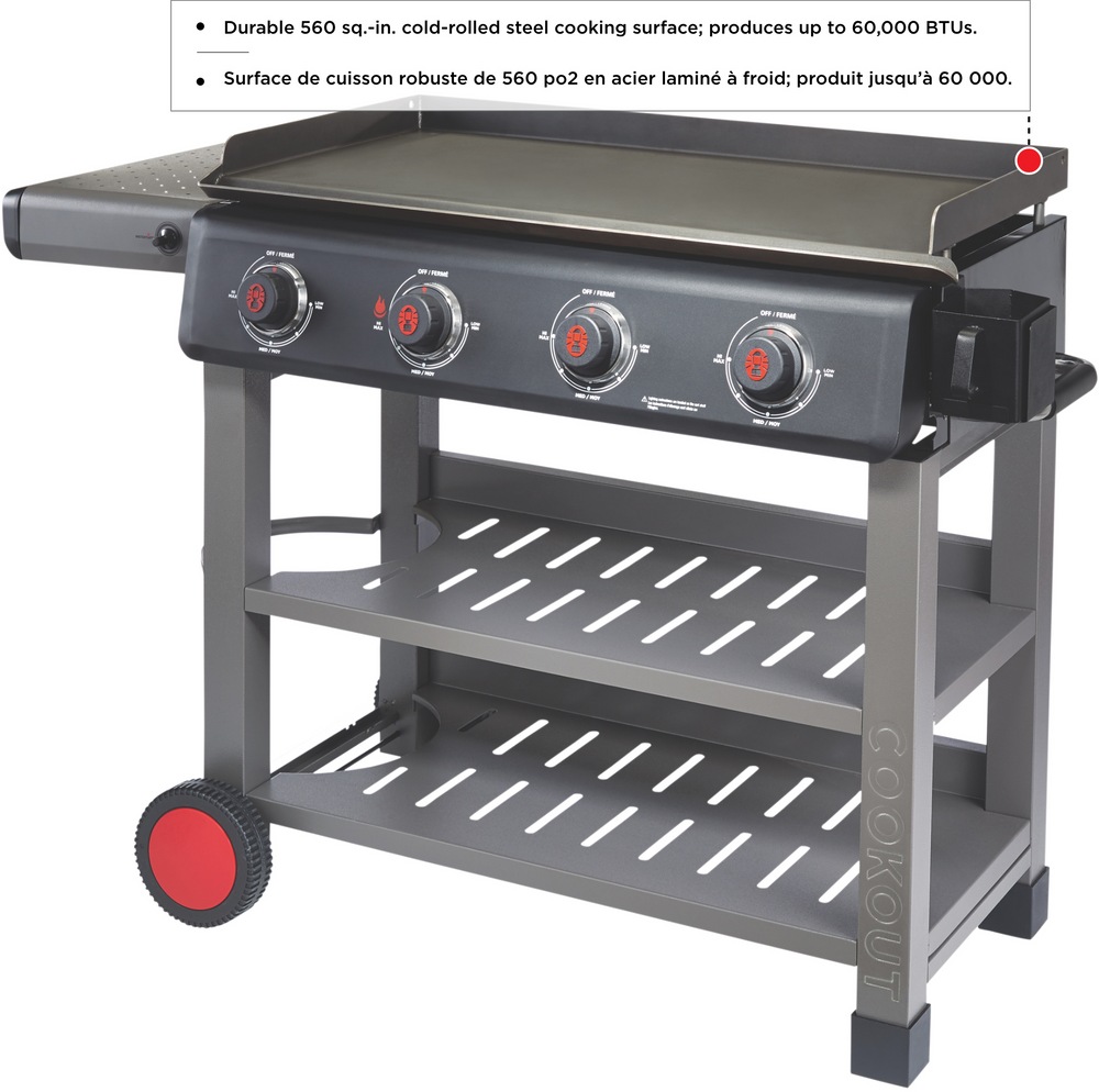 Coleman Cookout Outdoor 4-Burner Propane Gas Stainless Steel Griddle ...