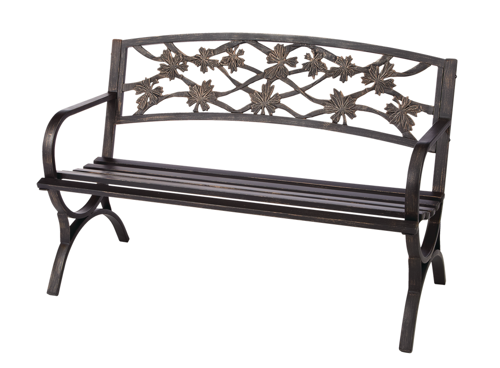 For Living Maple Leaf Steel Frame Outdoor/Patio/Garden Bench, Matte ...