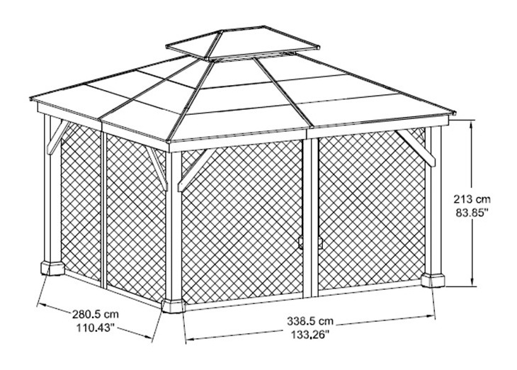 CANVAS Fabric Outdoor/Patio Gazebo Netting for Collingwood Gazebo ...