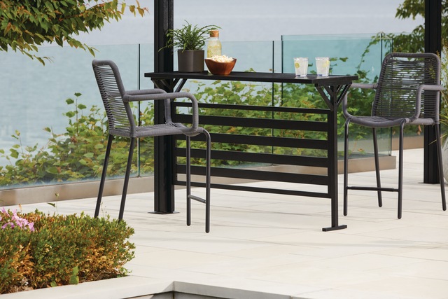 CANVAS Horizon Steel Frame Modular Outdoor Pergola Bar Counter, Black ...