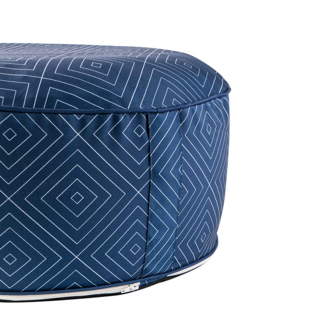 Geo Inflatable Round Ottoman with Removable Cover, UV & Water-Resistant ...