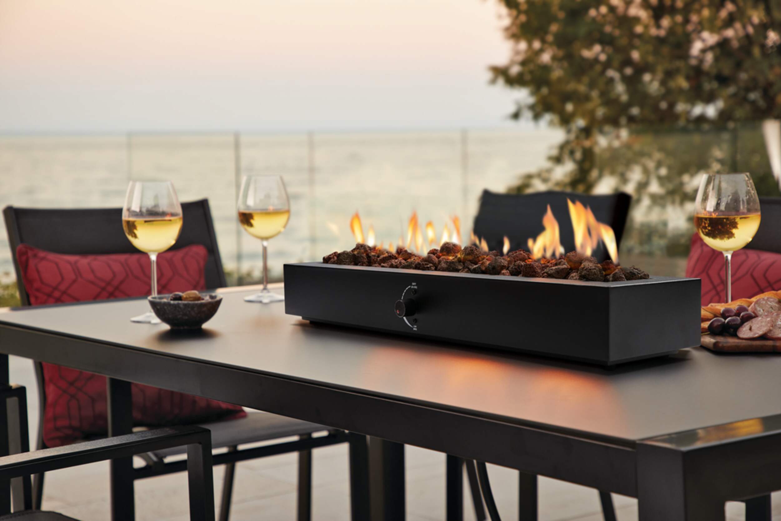 Canvas Wallace Square Outdoor Tabletop Fire Bowl/Fire Pit, 40,000 BTU ...