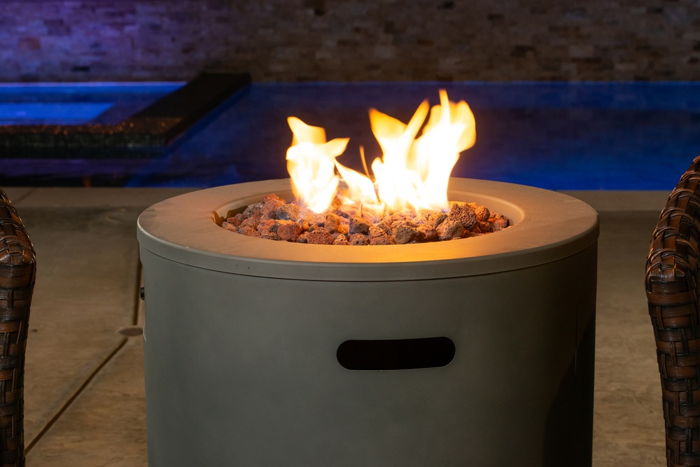 Bond Acero Round Gas Fire Column with Protective Cover, 23-in ...