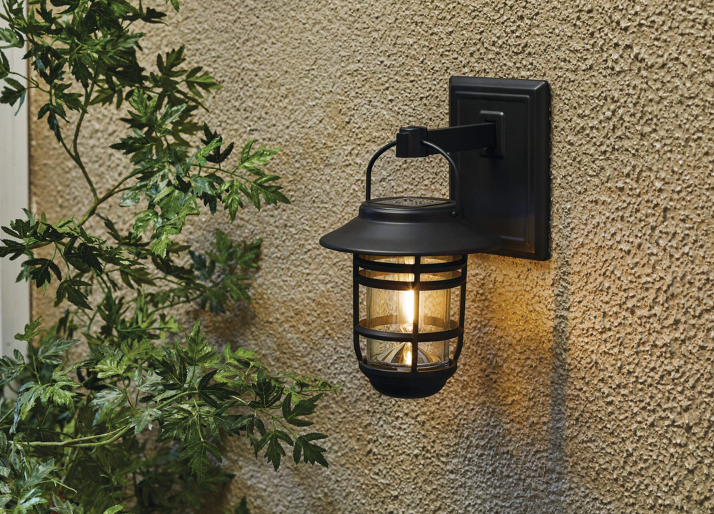 NOMA Outdoor Pure White 10 LM LED Solar Filament Wall Mounted Deck ...