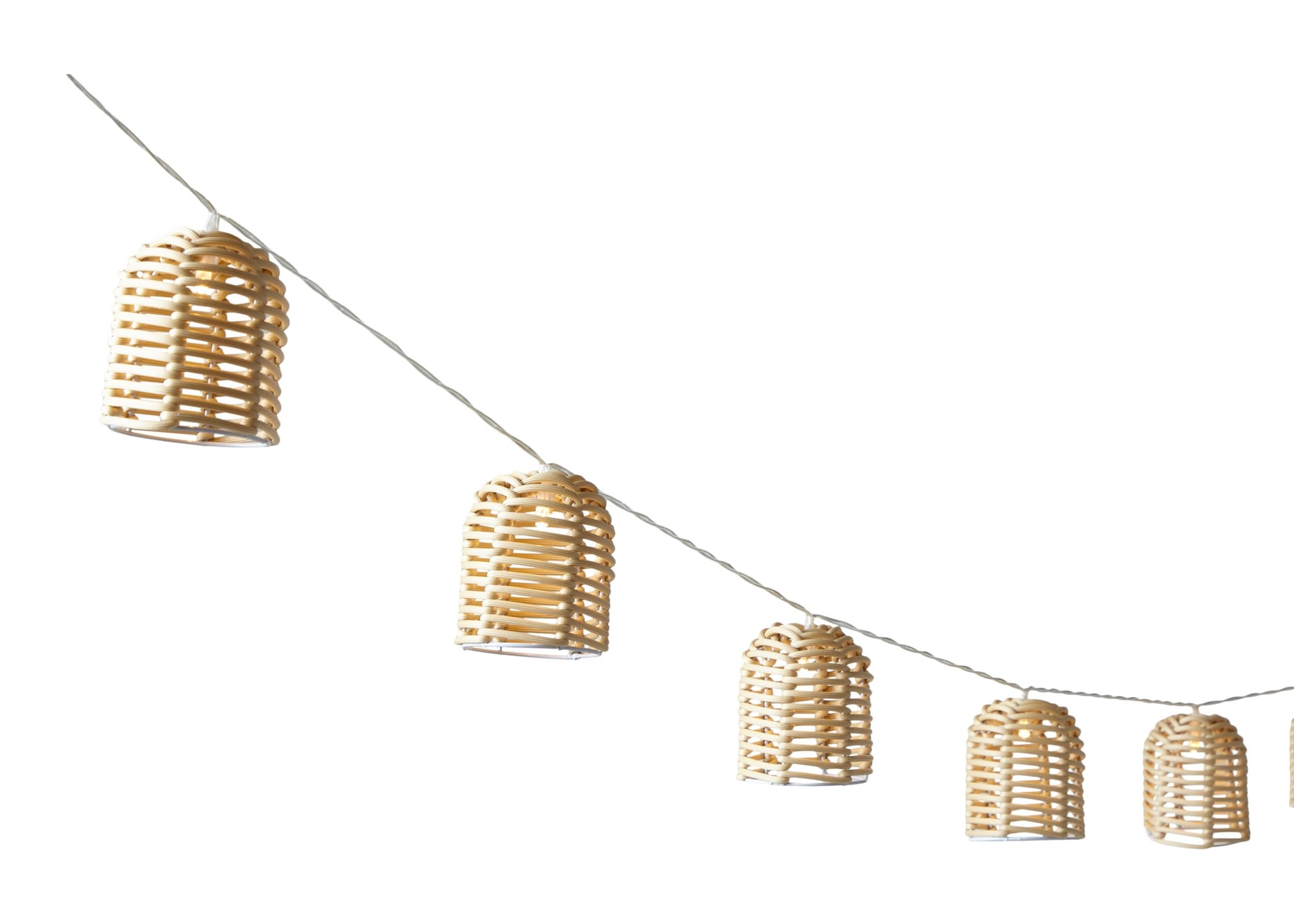 CANVAS Savanna Rattan String Light with Solar Battery, Warm White ...