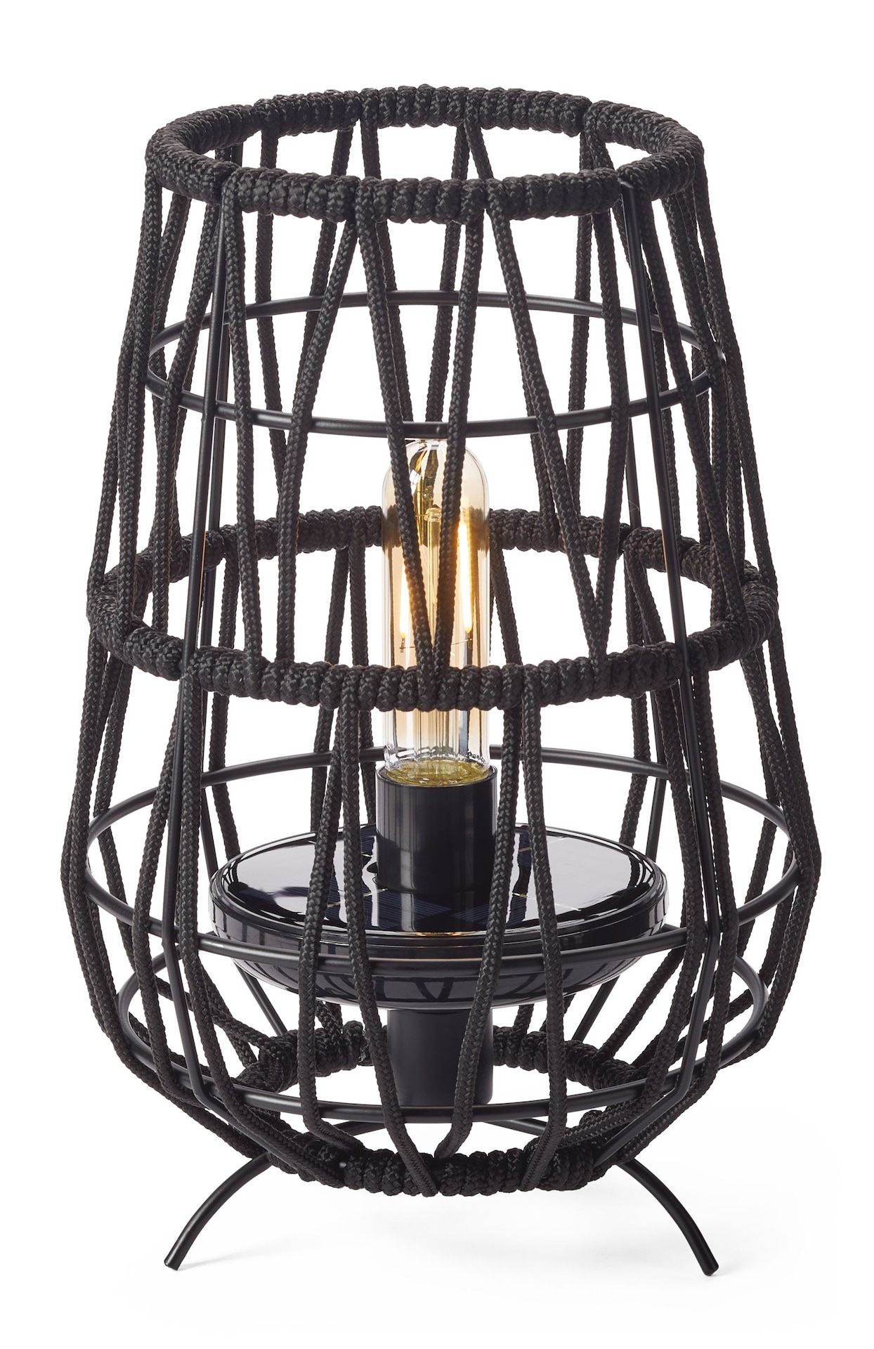 CANVAS Solar Rope Lantern, LED Filament Bulb with Rechargeable Battery ...