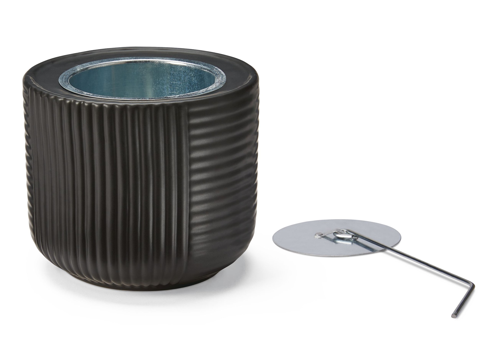 CANVAS Black Fire Pot with Ceramic Gel Fuel Fire Feature, 6.3-in ...