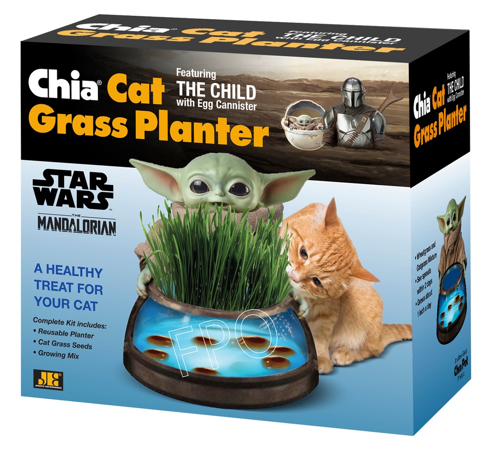 Chia Cat Grass Planter Star Wars: The Mandalorian Child with Egg ...