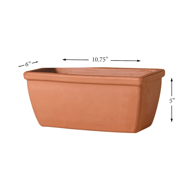 Modus Clay Terra Cotta Rectangular Window Box Planter, 100% Natural ...