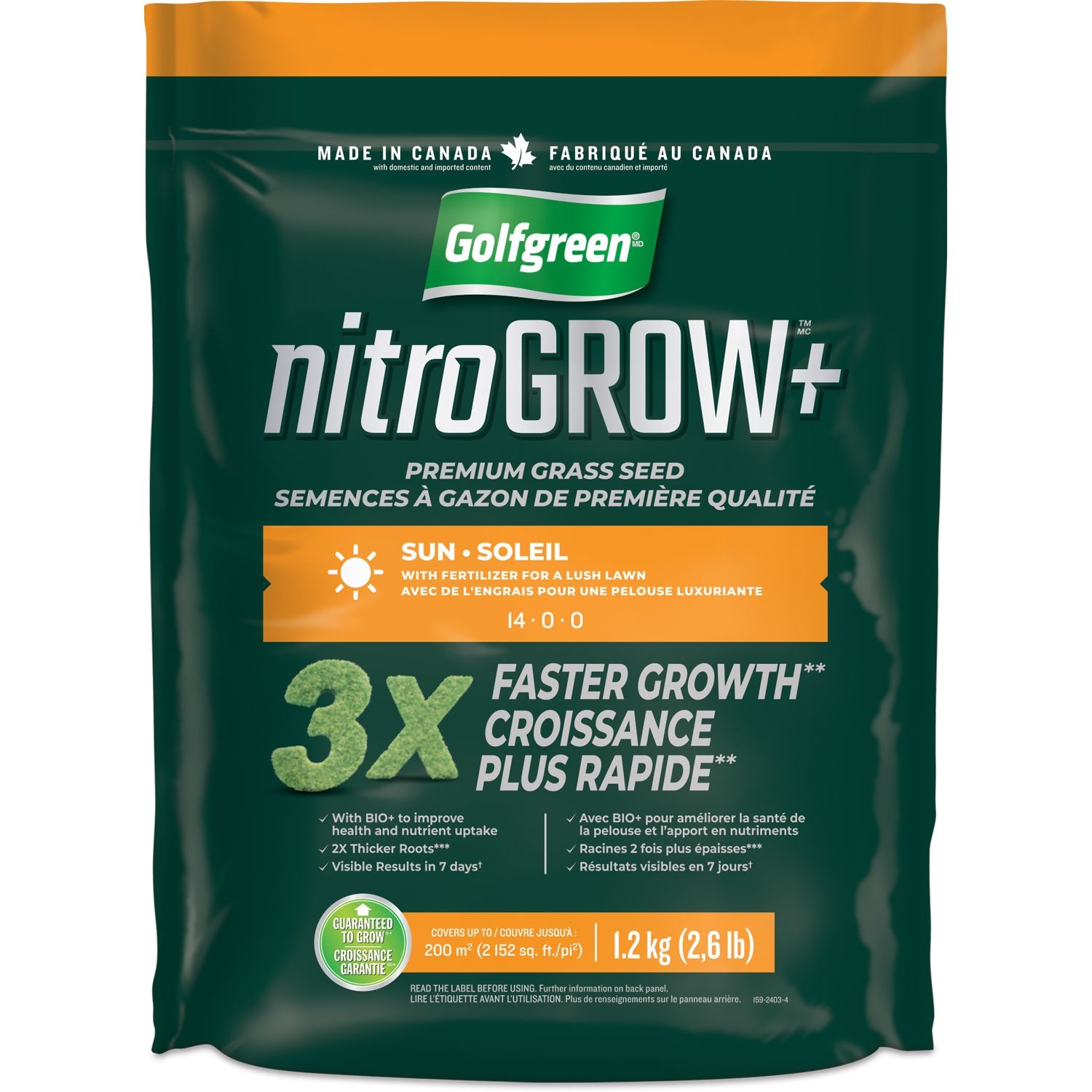 Golfgreen Nitrogrow+ Premium Nitrogen Enriched Sun Grass Seed with ...
