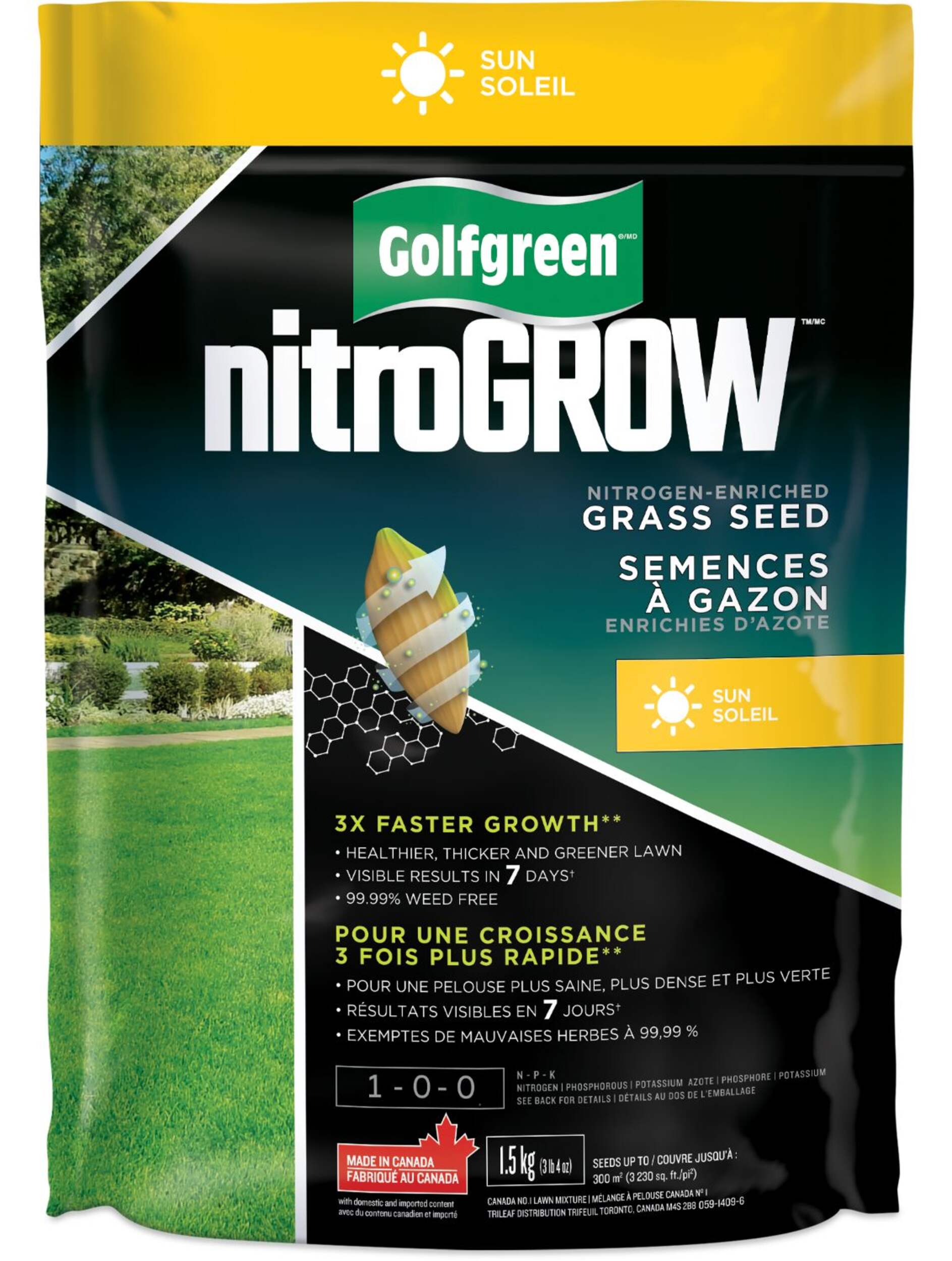 Golfgreen NitroGROW Sun Nitrogen-Enriched Grass Seed & Fertilizer Mix ...
