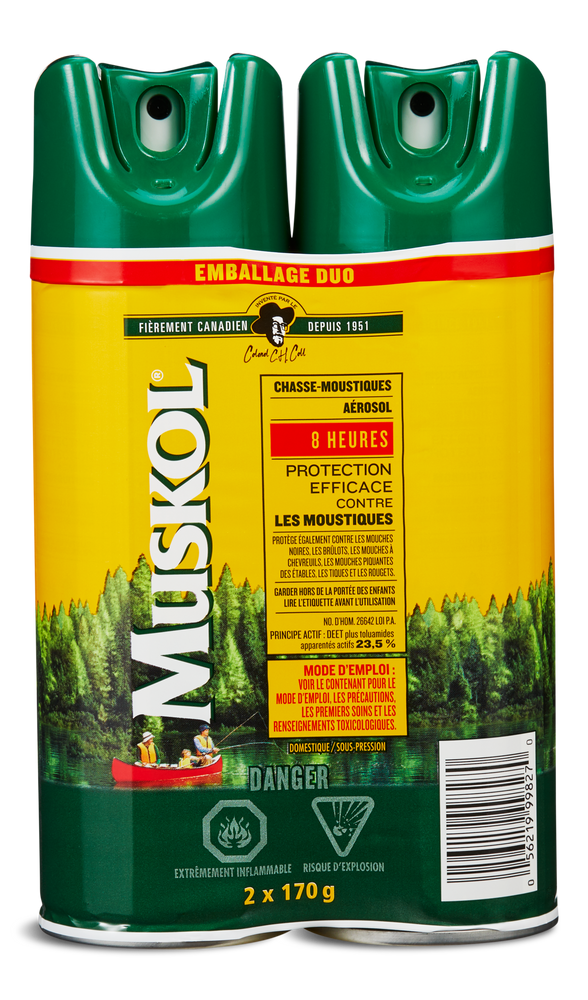 Emballage double vaporisateur chasse-moustiques en aérosol 8 heures 23 ...