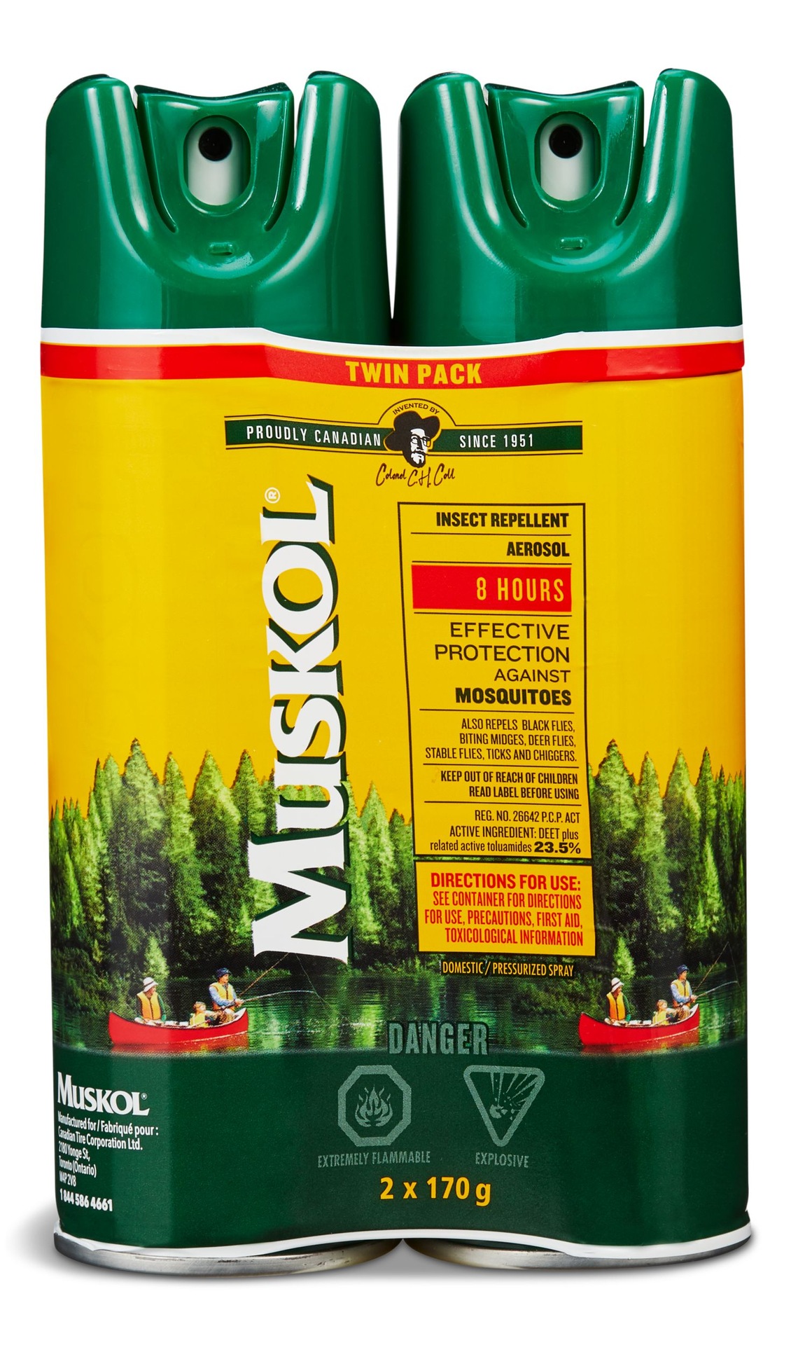 Muskol 8-Hour 23.5% DEET Aerosol Mosquito/Insect Repellent Spray Twin ...