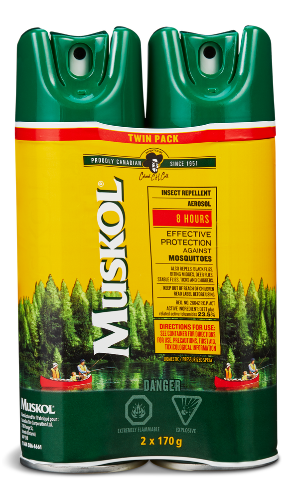 Muskol 8-Hour 23.5% DEET Aerosol Mosquito/Insect Repellent Spray Twin ...