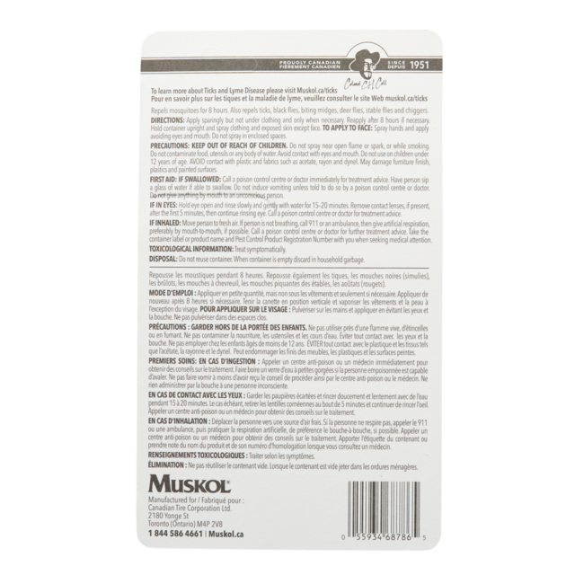Muskol BackCountry 30% DEET Tick Repellent, 30-mL | Canadian Tire