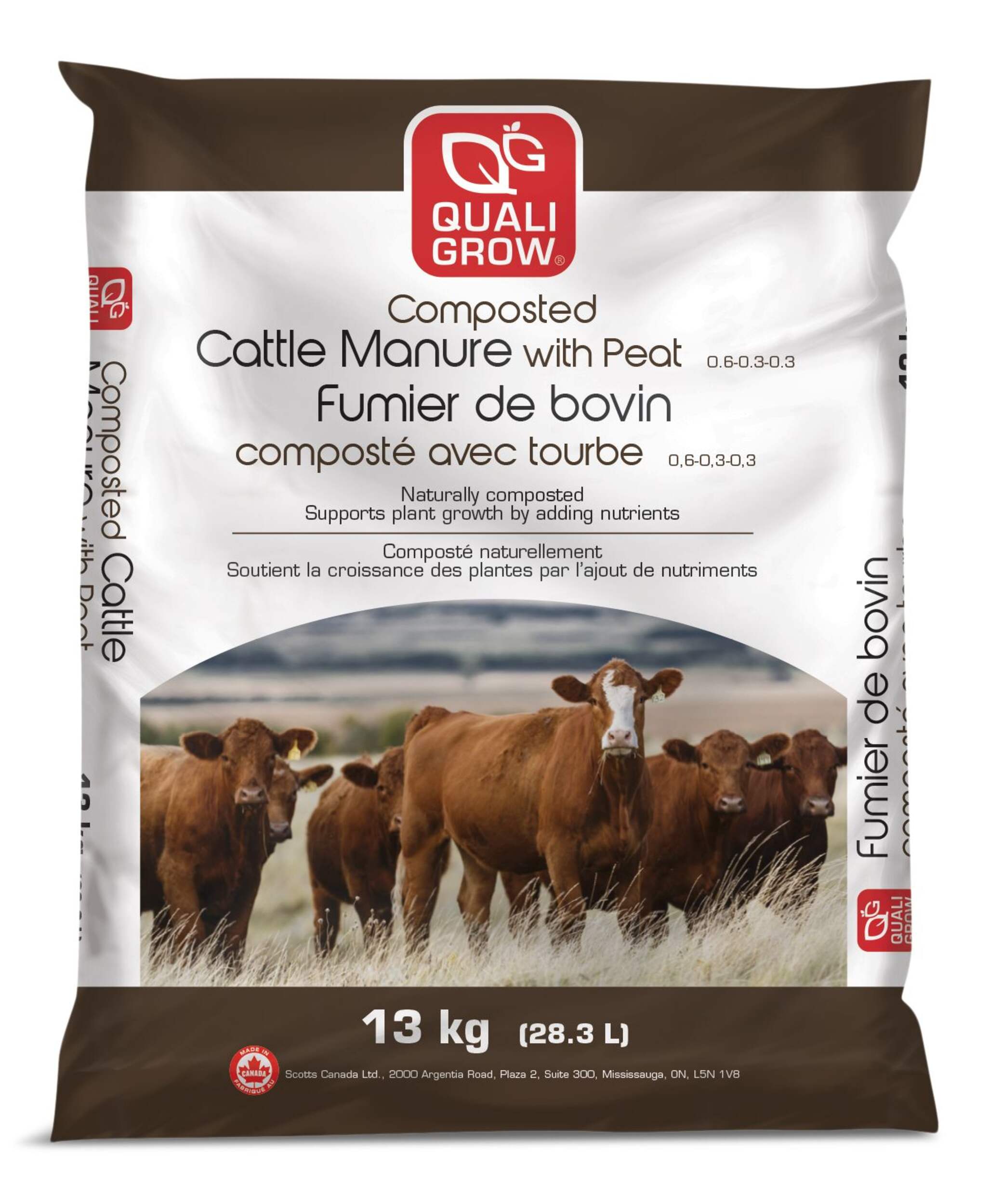 Scotts Composted Cattle Manure with Peat, 28.3-L | Canadian Tire
