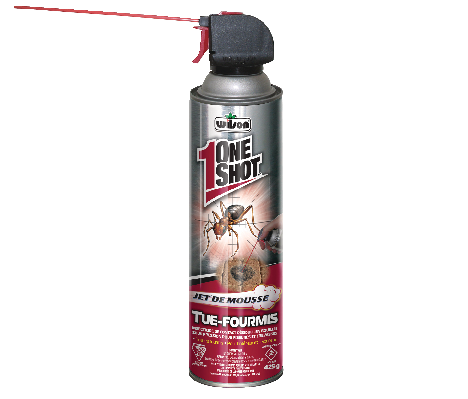 Insecticide en aérosol Wilson One Shot pour fourmis, intérieur/extérieur, jet moussant, 425 g ...