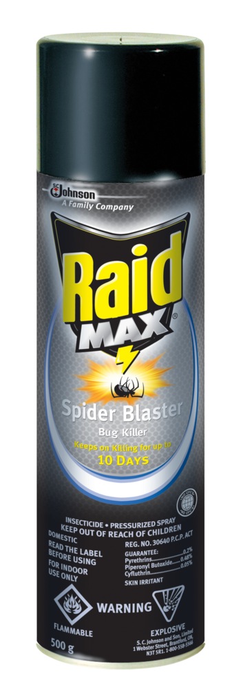 Raid MAX Spider Blaster Bug Killer, Insecticide, Aerosol Spray, 500-g ...