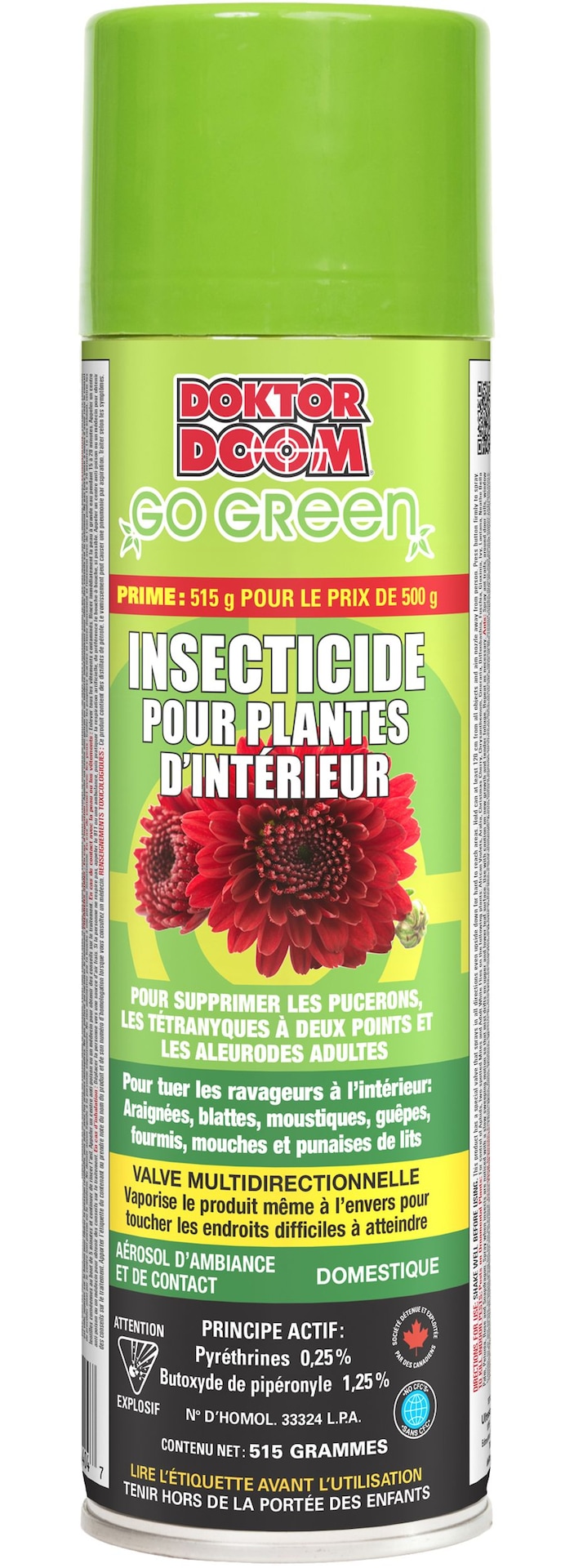 Insecticide en aérosol pour plantes d'intérieur Doktor Doom Go Green ...