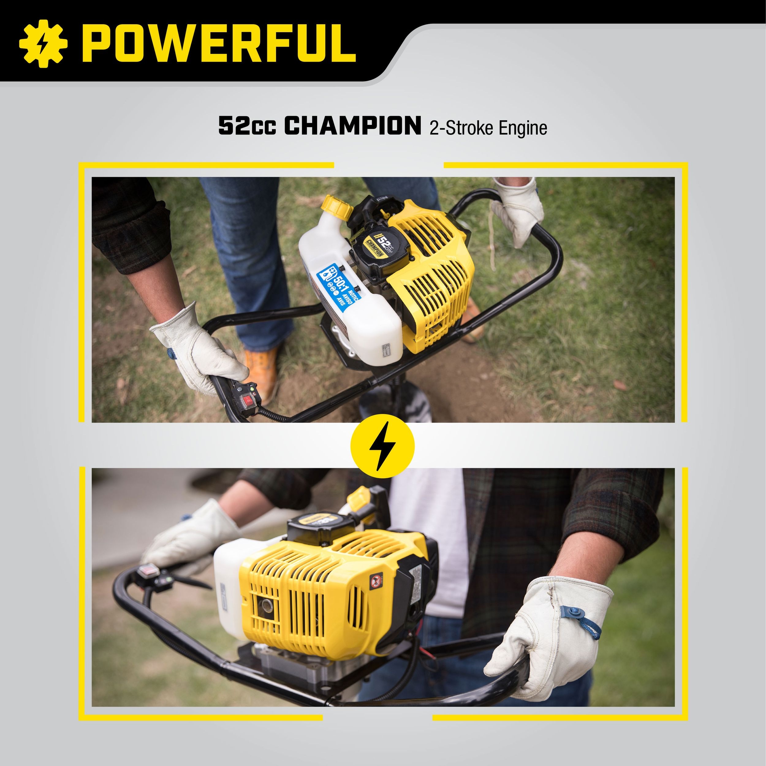 Champion 200940 Power Equipment 8 in 52cc Gas Powered Cordless Earth Auger Canadian Tire