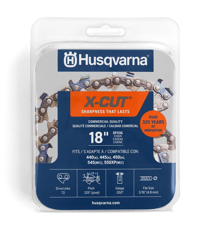Husqvarna X-Cut SP33G Replacement Chainsaw Chain, 0.325-in Pitch, 050-Gauge, 18-in | Canadian Tire