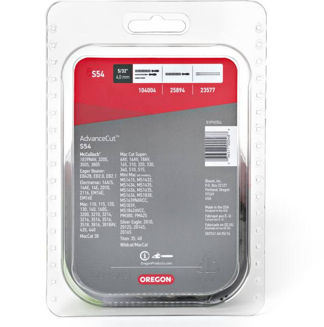 Oregon S54 AdvanceCut Semi Chisel Replacement Chainsaw Chain, Fits ... Oregon S54 AdvanceCut Semi Chisel Replacement Chainsaw Chain, Fits ...