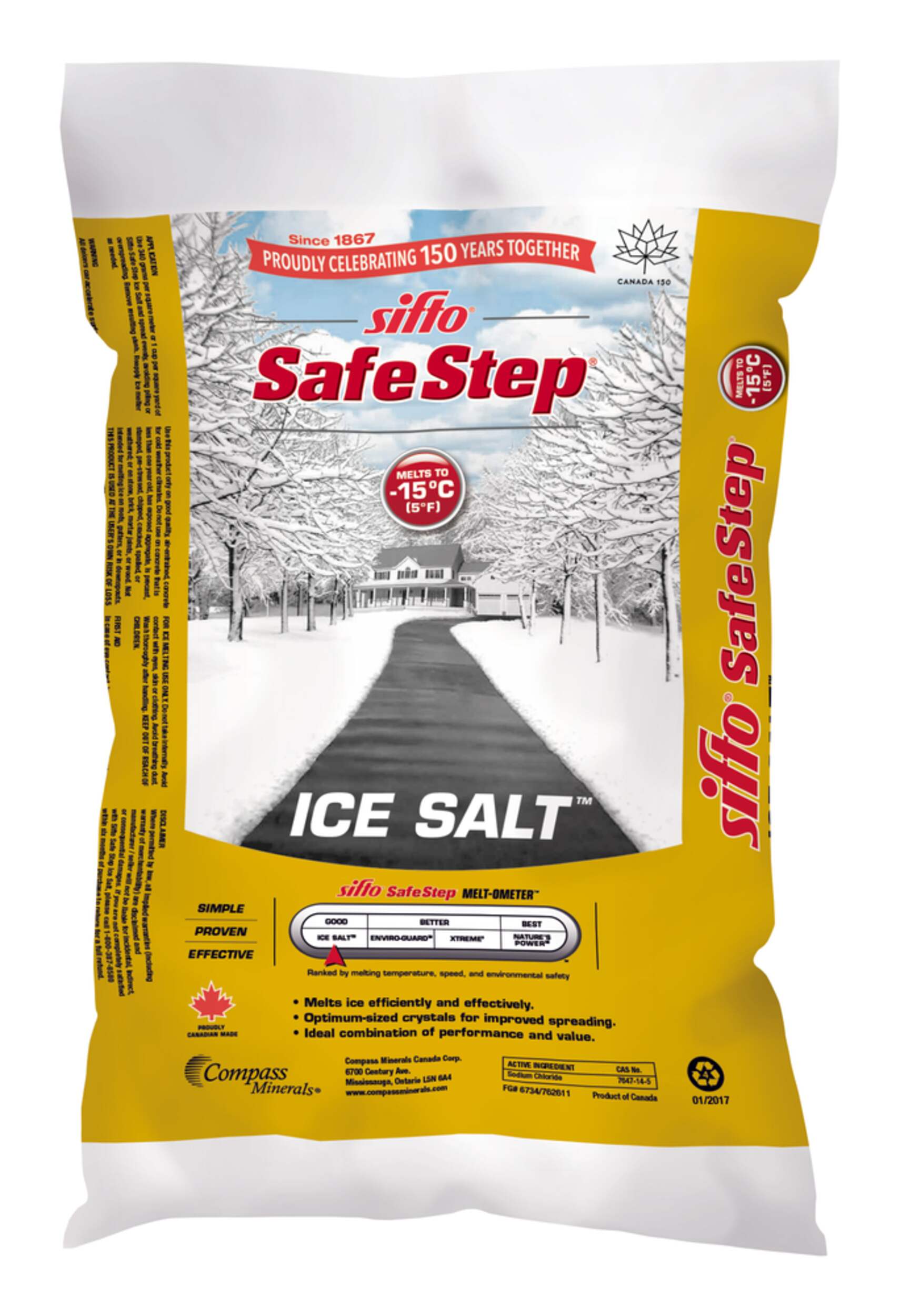 Sifto Safe Step Ice Salt Bag, Adds Traction, Rock Salt, 20-kg ...