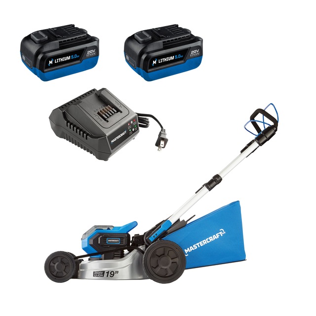 Mastercraft 2x20V Self Propelled Lawn Mower with PWR POD 5.0 Ah ...