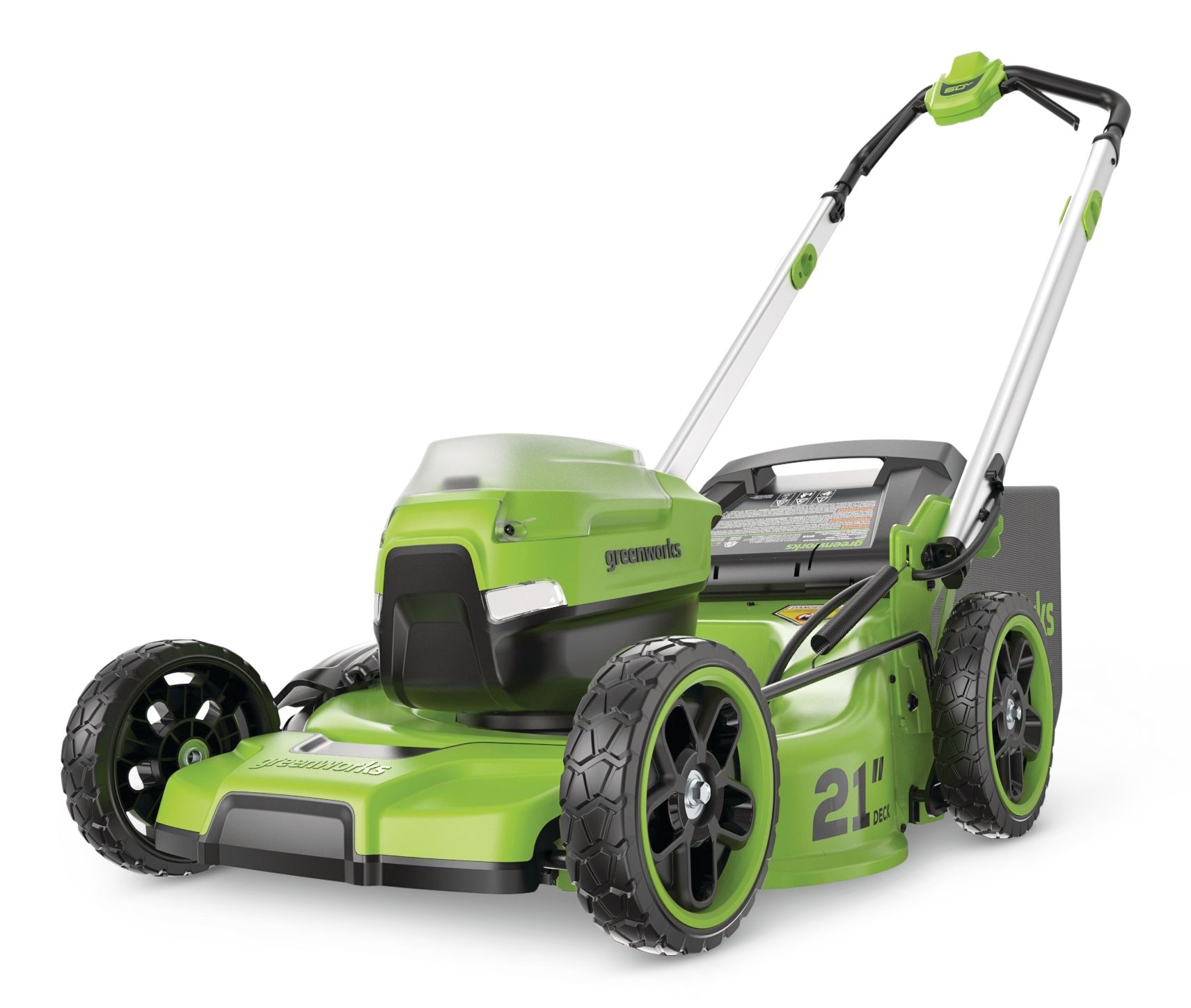 Greenworks 60V 21-in Push Lawn Mower with 4.0 Ah Battery & 3A Charger ...