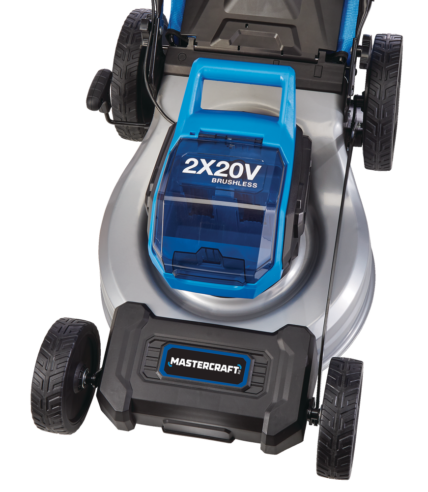 Mastercraft 2x20V Brushless Lawn Mower Kit, 19-in with PWR POD 4.0 Ah ...