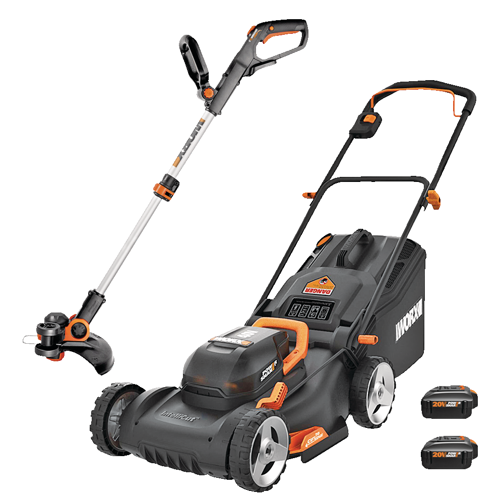 Tondeuse Manuelle Et Coupe herbe Sans Fil Batterie 3 en 1 WORX 2 X 20