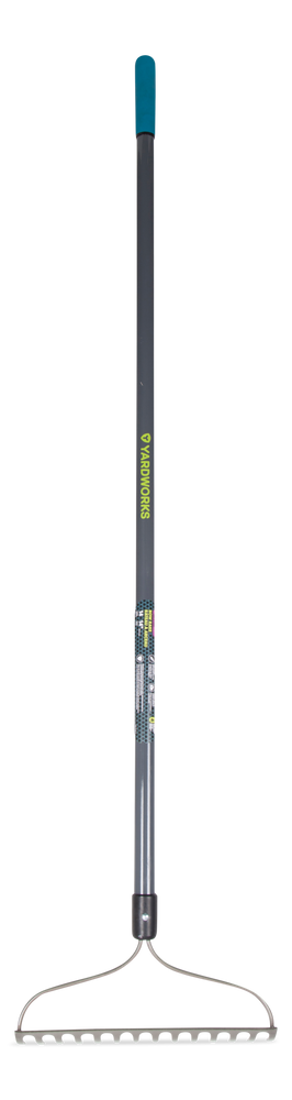 Yardworks Metal 14-Tine L-Shaped Bow Rake, 60-in Fibreglass Shaft ...