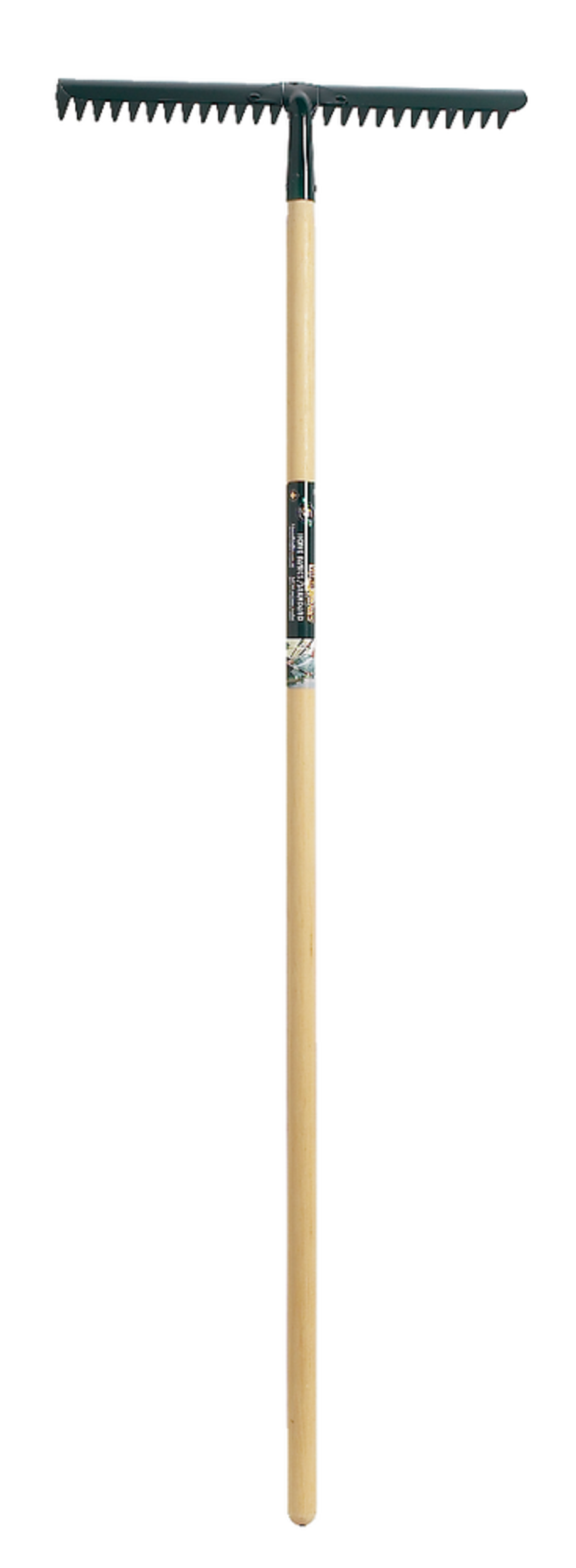 Yardworks 18.5-in Wide Metal 26-Tine Landscape Rake, 60-in Hardwood ...