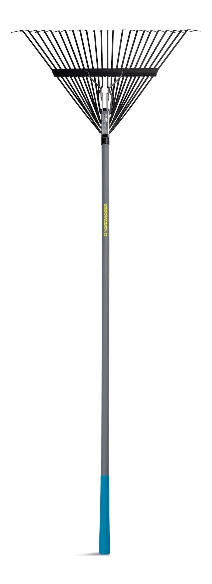 Yardworks 24-Tine Metal Leaf Rake with Fibreglass Shaft, 24-in ...