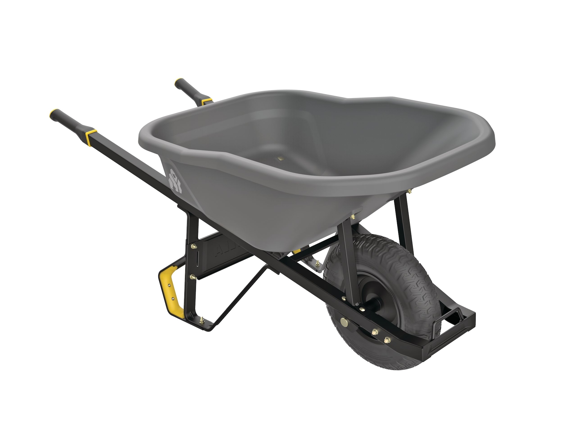 Gorilla Pro Grade Heavy Duty Poly Tub Wheelbarrow, Poly/Plastic Tray, 6 ...