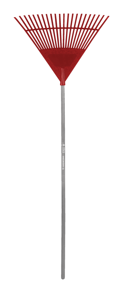 Yardworks Jumpstart 22-in Wide Poly 22-Tine Leaf Rake, 47-in Hardwood ...