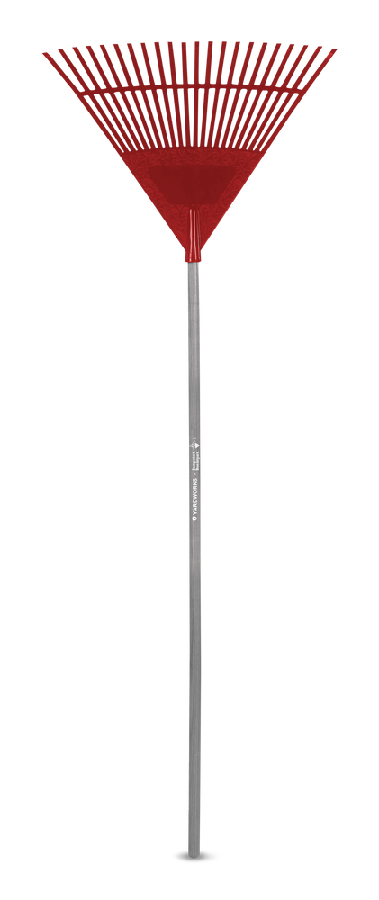 Yardworks Jumpstart 22-in Wide Poly 22-Tine Leaf Rake, 47-in Hardwood ...