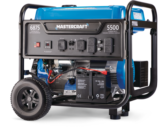 Mastercraft 5500/6875 Watt Open Frame Portable Generator with Electric ...