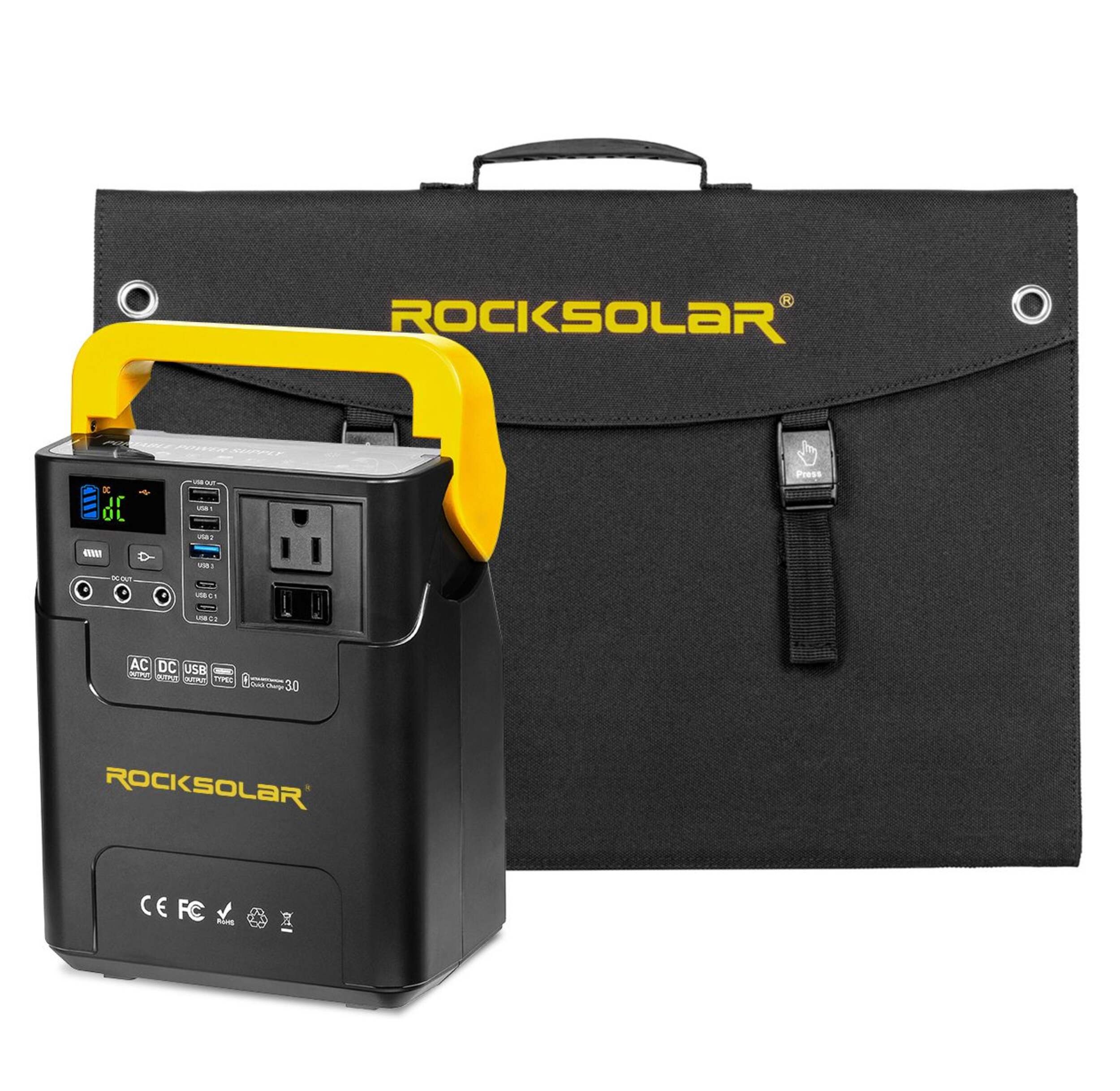 ROCKSOLAR 100W Solar Generator Kit with 100W Power Station & 30W Solar ...