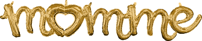 "M et Mme" French Cursive Letters Satin Foil Balloon, Gold, 48x9-in ...