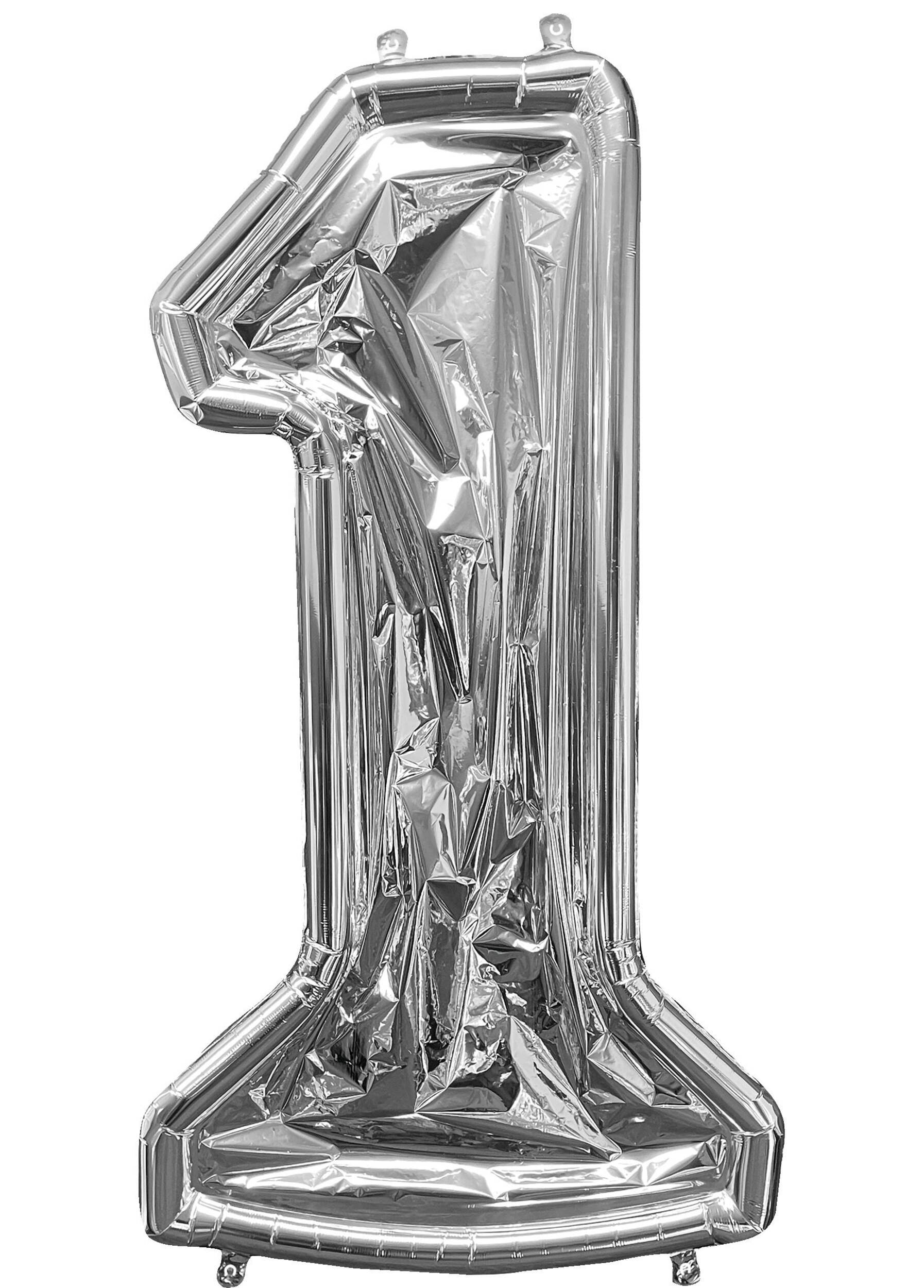 Ballon En Aluminium Satiné Baloonformz Chiffres 0 à 9 Argent 11 Po