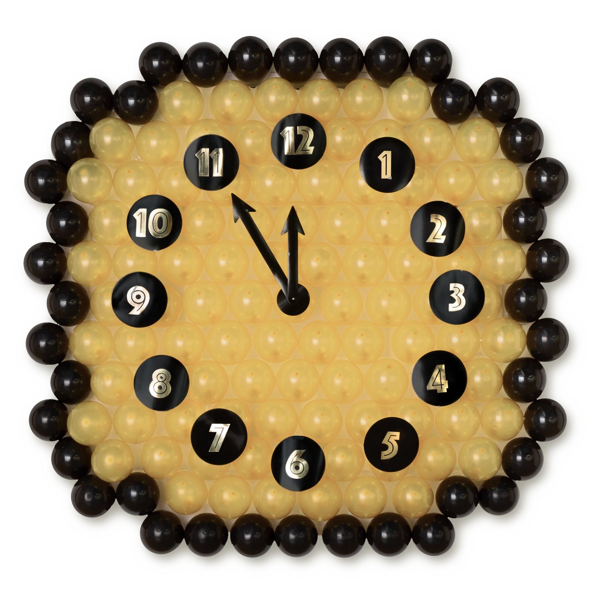 Countdown Clock Backdrop Latex Balloon Garland Arch Kit, Gold/Black ...