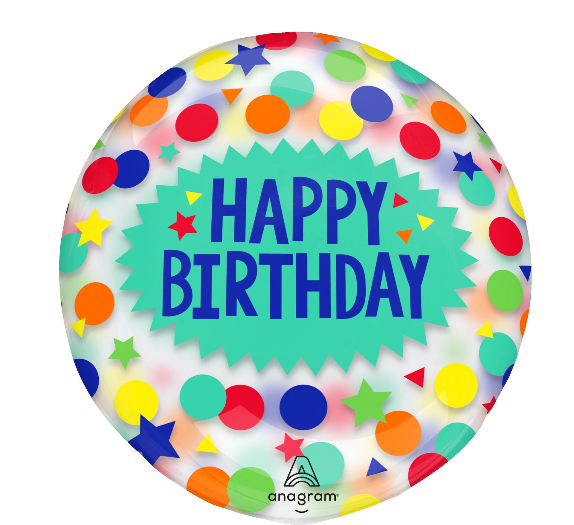 "Happy Birthday" Orbz Transparent Print Clearz Foil Balloon, Multi ...