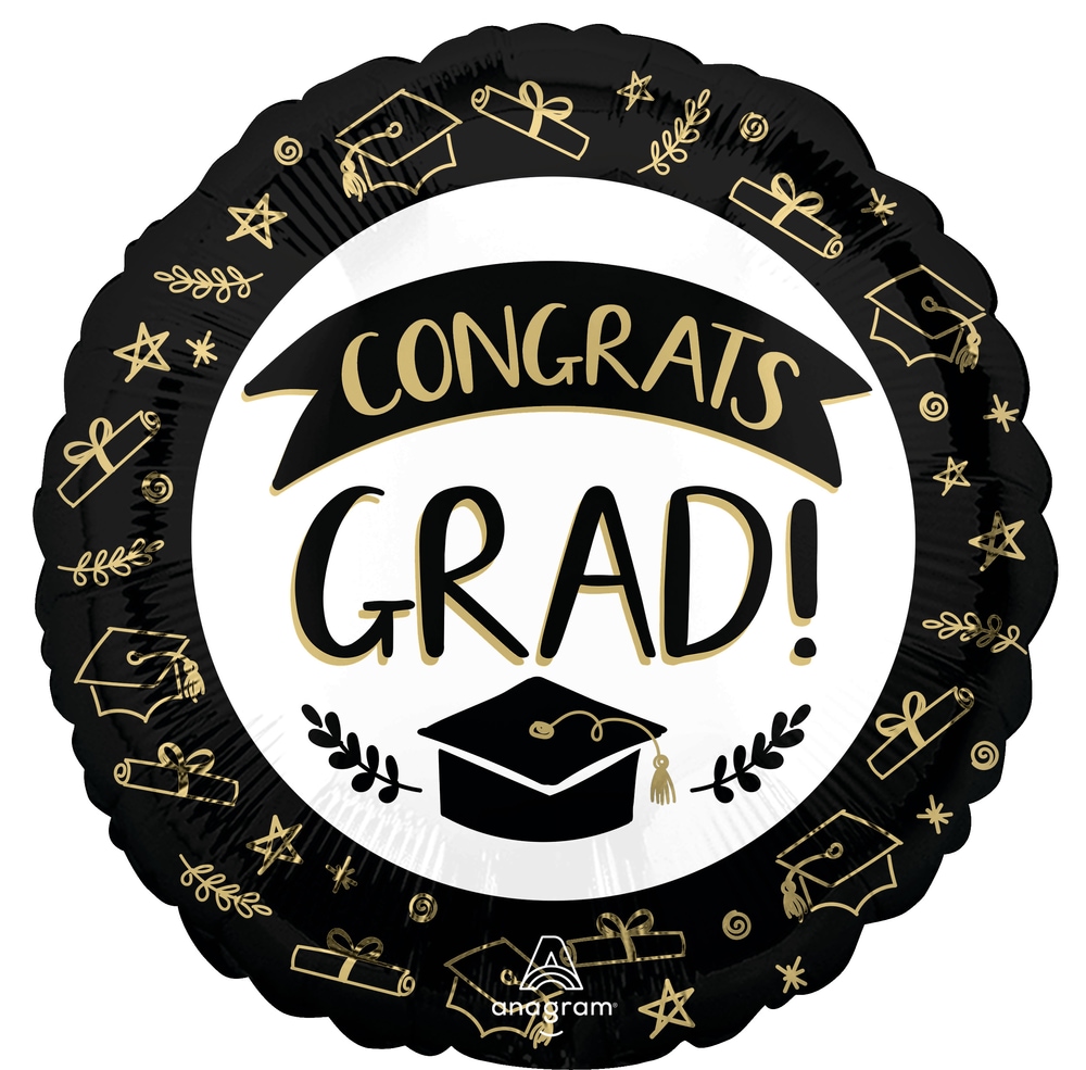 Ballon en Mylar à motif de croquis Congrats Grad, 18 po | Party City