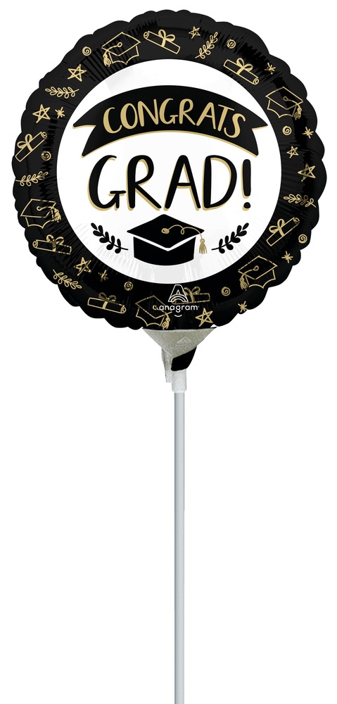 Mini ballon rempli d’air à motif de croquis Congrats Grad | Party City