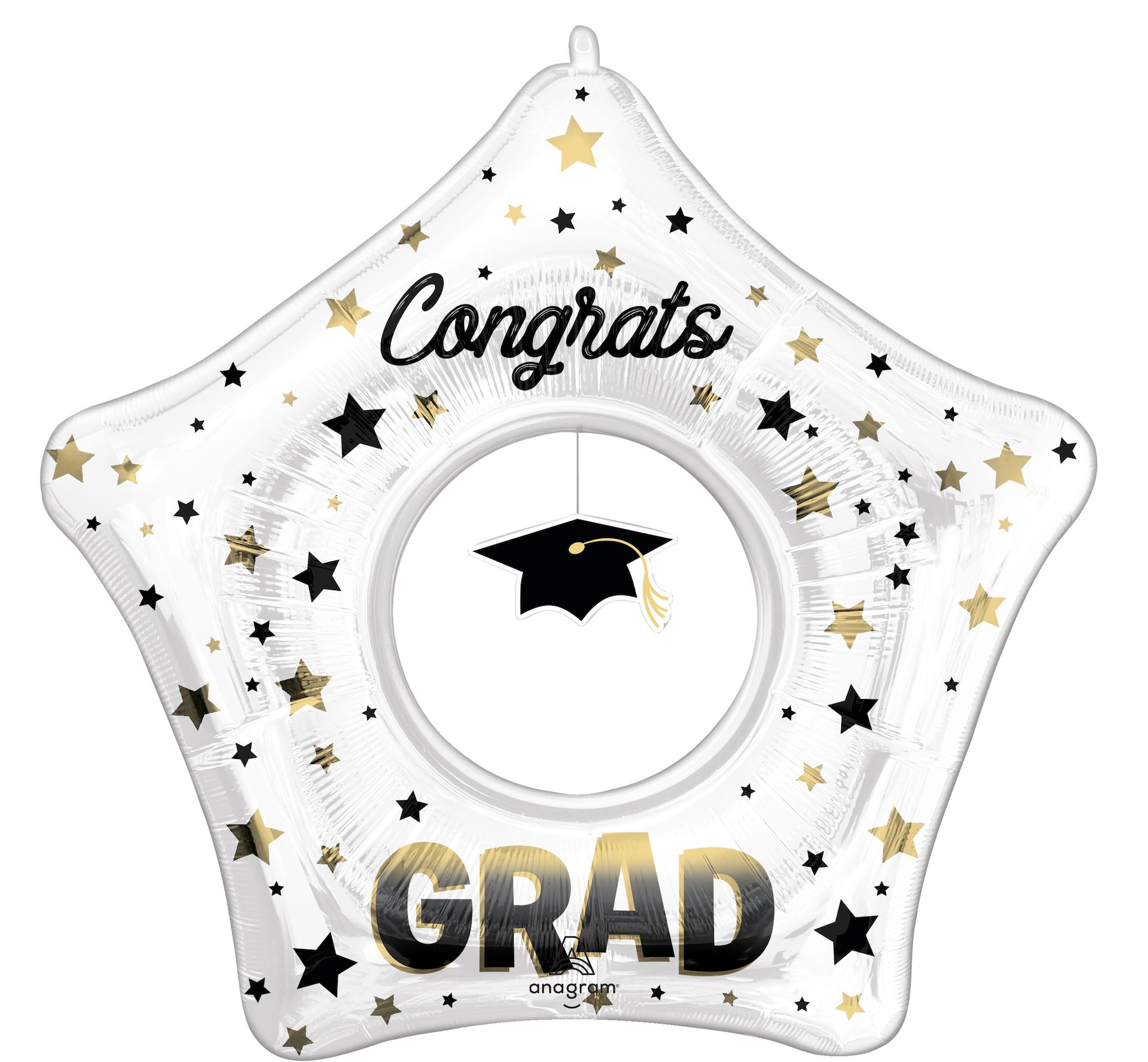 "Congrats Grad" Star Satin Foil Balloon with Dangler Graduation Cap ...