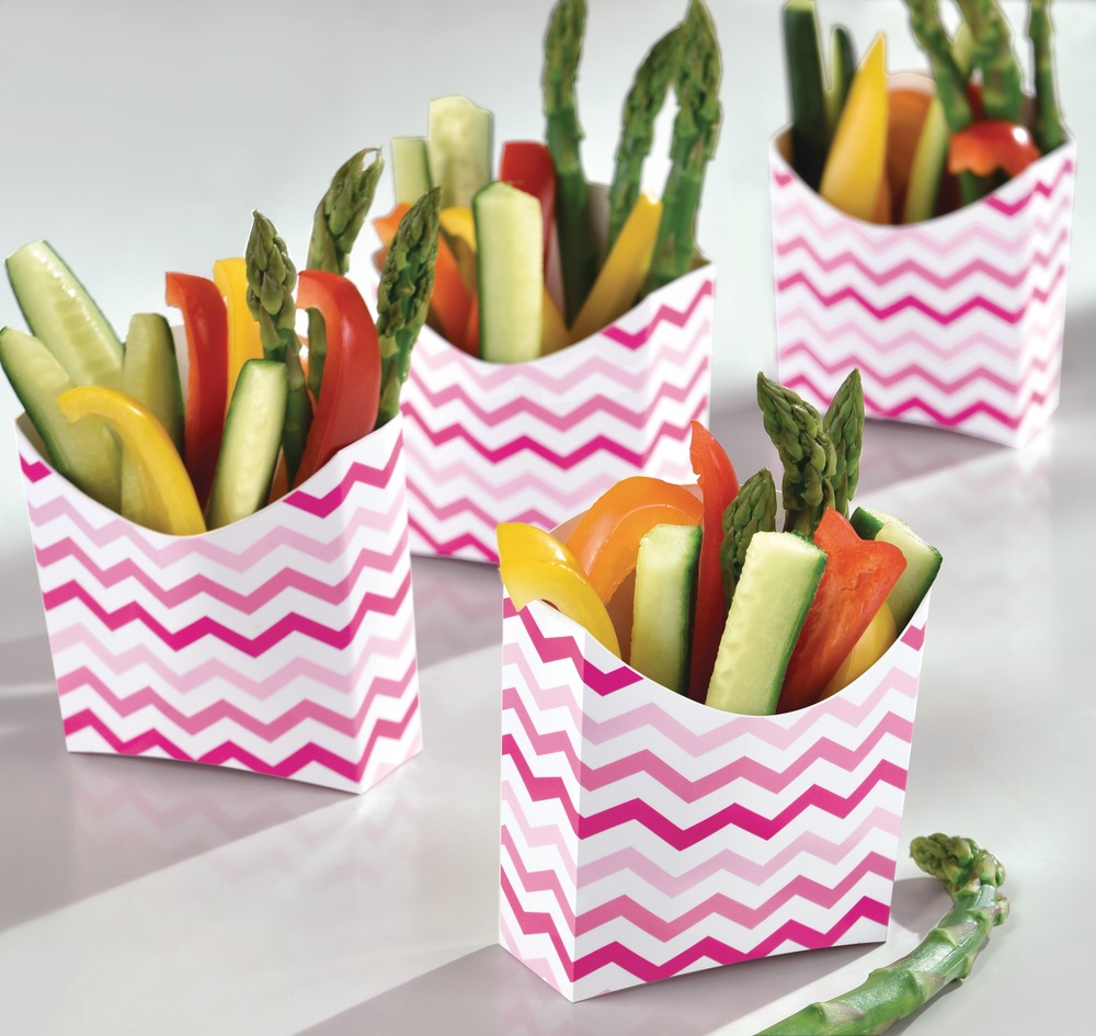 Chevron French Fry Boxes, Blue, 24-pk | Party City